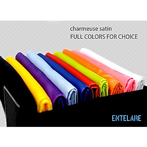 Satin Fabric for Costumes and Crafting 58 Inches Width by The Yard Entelare(Brillant Orange 1Yard)