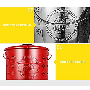 HELOU Garden Stainless Steel Burn Barrel Yard Debris Incinerator Bin, Waste Disposal Fire Bin Dustbin Rubbish Paper Leaves Wood Waste Disposal Burner,with Fire Hook/Liner/Grid