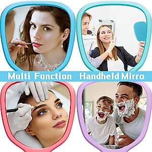 Vinsot Handheld Mirror Bulk Hand Mirrors with Handle Plastic Compact Travel Makeup Cosmetic Mirror Small Hand Held Mirror Portable Vanity Mirror for Home Camping Classroom, 7.09 x 3.15 Inches