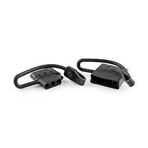 CURT 58761 Vehicle and Trailer-Side 4-Pin Flat Wiring Harness Dust Covers, 2-Pack, Black