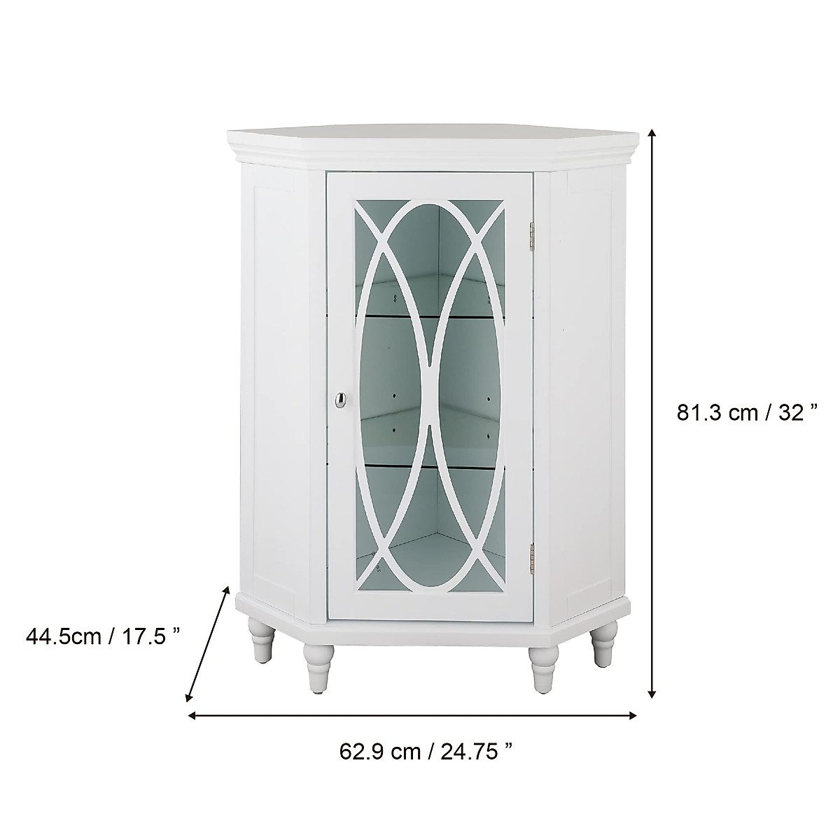 Teamson Home Neal Storage, Round Trim Corner Cabinet