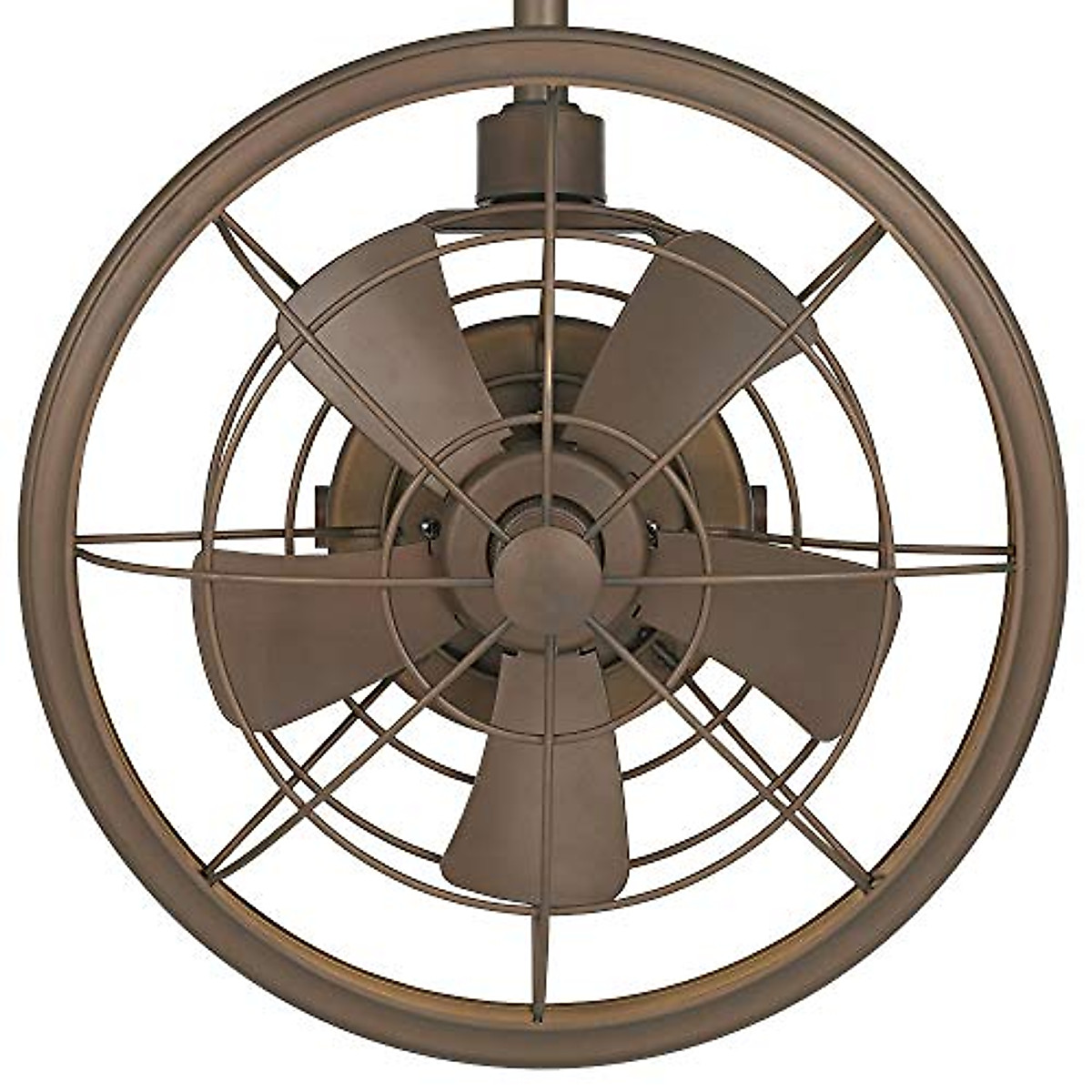 Casa Vieja 18" Big Sky Modern Industrial Indoor Outdoor Ceiling Fan Oil Rubbed Bronze Brown Cage Head Adjustable Damp Rated for Patio Exterior House Home Porch Gazebo Garage Barn