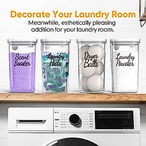 Moryimi Laundry Scent Booster Container for Laundry Room Organization and Storage, 2 Pack 94oz Scent Bead Dispenser with Scoop, Laundry Pods Container Laundry Powder Container Dryer Ball Holder
