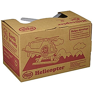Green Toys Helicopter, Green/Blue CB - Pretend Play, Motor Skills, Kids Flying Toy Vehicle. No BPA, phthalates, PVC. Dishwasher Safe, Recycled Plastic, Made in USA.