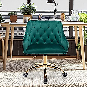 HomSof Home Office Desk Chair Modern Velvet Office Computer Chair Height Adjustable Mid-Back Task Chair