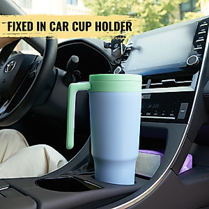 Fijinhom 40 oz Tumbler with Handle and Straw, Triple Layer Insulated Stainless Steel Water Bottle with Infuser, Travel Tumbler Fit Most Cupholder, Gifts for Women & Men, Light Blue