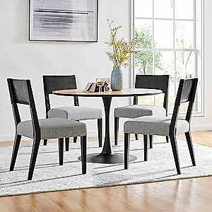 New Pacific Direct Kylo Dining Side Chair, Black/Meridien Gray