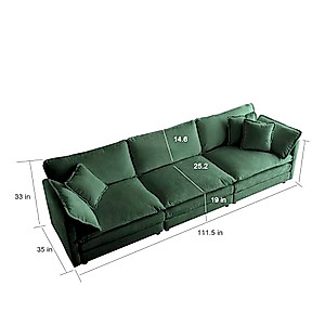 Free Combination Oversized Modular Sectional Sofa with Reversible Chaise,Chenille Upholstered L-Shaped 4-Seat Corner Couch w/Movable Ottoman,Comfy Leisure Cloud Boucle Sofá Sleeper Lounge Sofabed