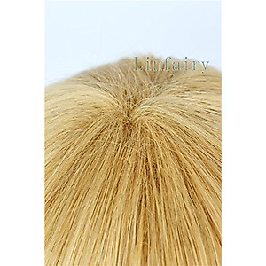 Linfairy Short Blonde Cosplay Wig Halloween Costume Cat Wig for Men