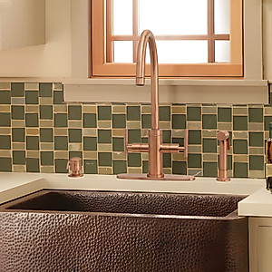 Two-Handle Widespread Kitchen Faucet with Side Sprayer (Copper)