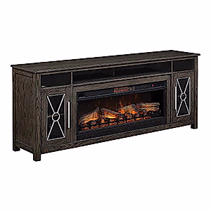 ClassicFlame Heathrow 76" Infrared Electric Fireplace Entertainment Center & 42" Firebox - Tifton Oak, 42MMS6342-O131 & 42II042FGT