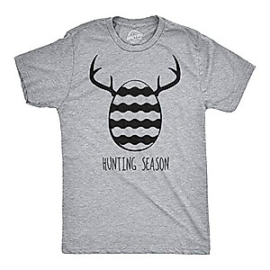 Mens Easter Egg Hunting Season Hunt Funny Deer Bunny Gift for Adult T Shirt (Light Heather Grey) - XL