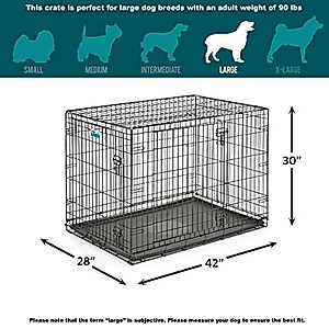 MidWest Homes for Pets Newly Enhanced Single & Double Door iCrate Dog Crate, Includes Leak-Proof Pan, Floor Protecting Feet, Divider Panel & New Patented Features
