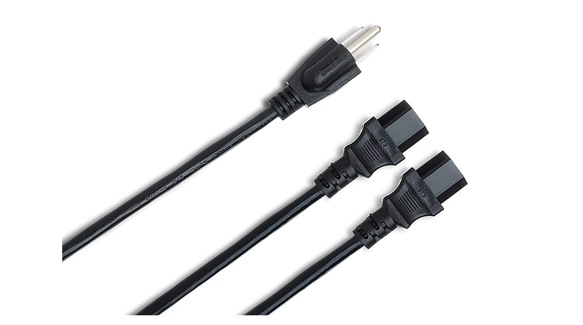 Hosa YIE-406 Dual IEC C13 Power Y Cable 1.5 Feet for Multiple Devices