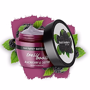 Aunt Jackie's Butter Fusions Tress Boost - Blackberry & Castor Hair Growth Conditioning Masque, 8 oz