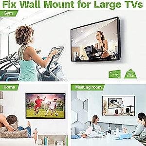 USX MOUNT Fixed TV Wall Mount, Low Profile TV Mount for Most 37-70 Inch Flat Screen TVs, Max VESA 600x400mm Wall Mount TV Bracket Holds up to 132 lbs, Fits 16"/18"/24" Wood Studs, Quick Release Lock