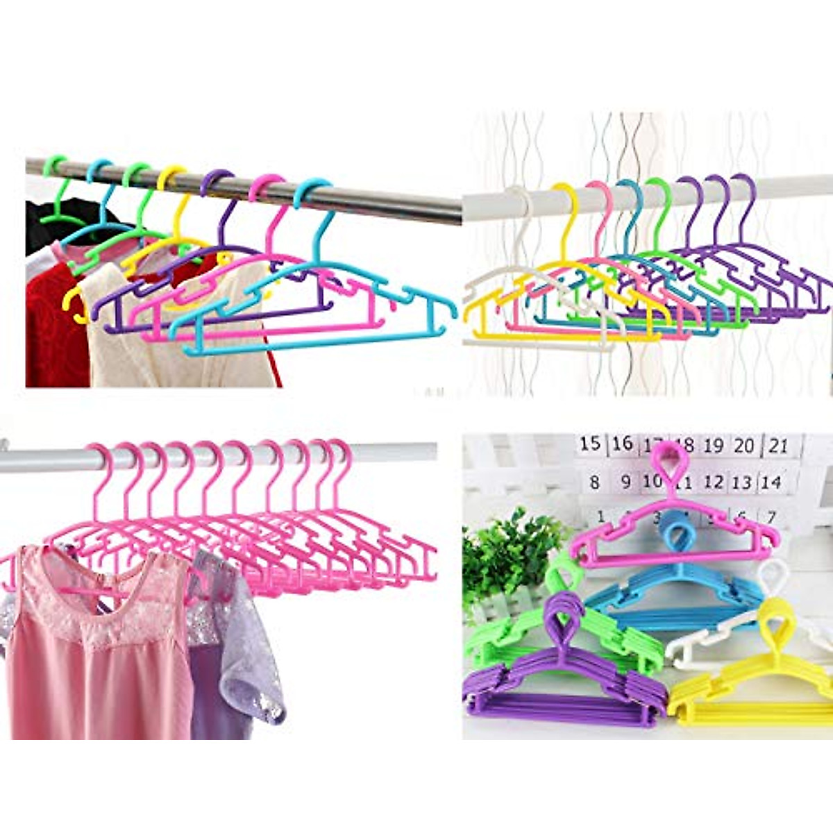 YYaaloa Kids Hangers 10 Pack White Baby Clothes Hangers Childrens Plastic Infant Hangers Very Durable Toddler's Hangers Space Saving for 1inch Closet Rod (White 10pcs)