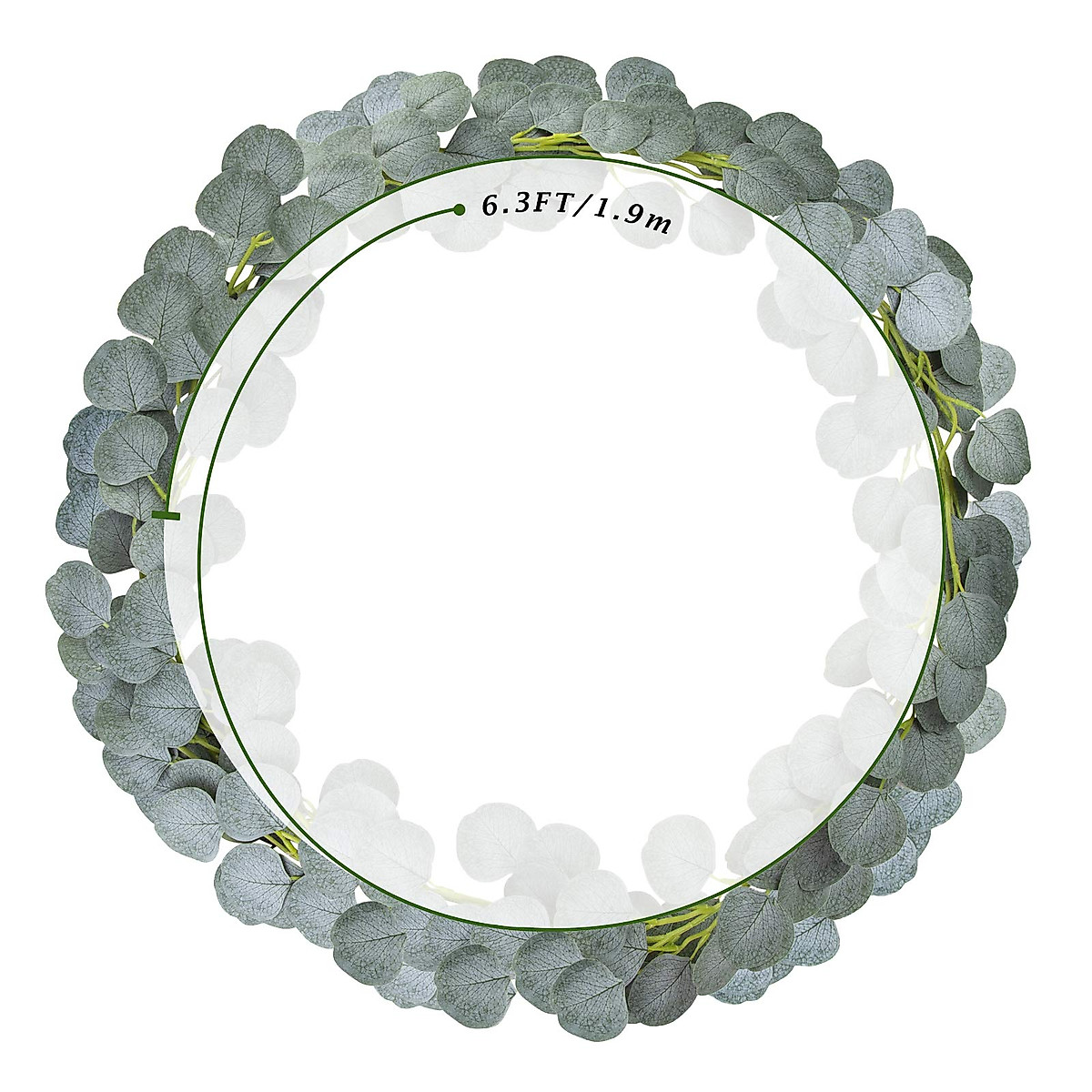 ZIFTY 5 Pack 31.5FT Artificial Eucalyptus Garland Faux Vines Handmade Greenery Silver Dollar Leaves for Wedding Arch Backdrop Home Table Runner Garden Décor(Eucalyptus)