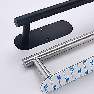 WYMECT Adhesive Paper Towel Holder Under Cabinet Wall Mount for Kitchen Paper Towel, 304 Stainless Steel Paper Towel Roll Holder with Screws Stick to Walll (Black)