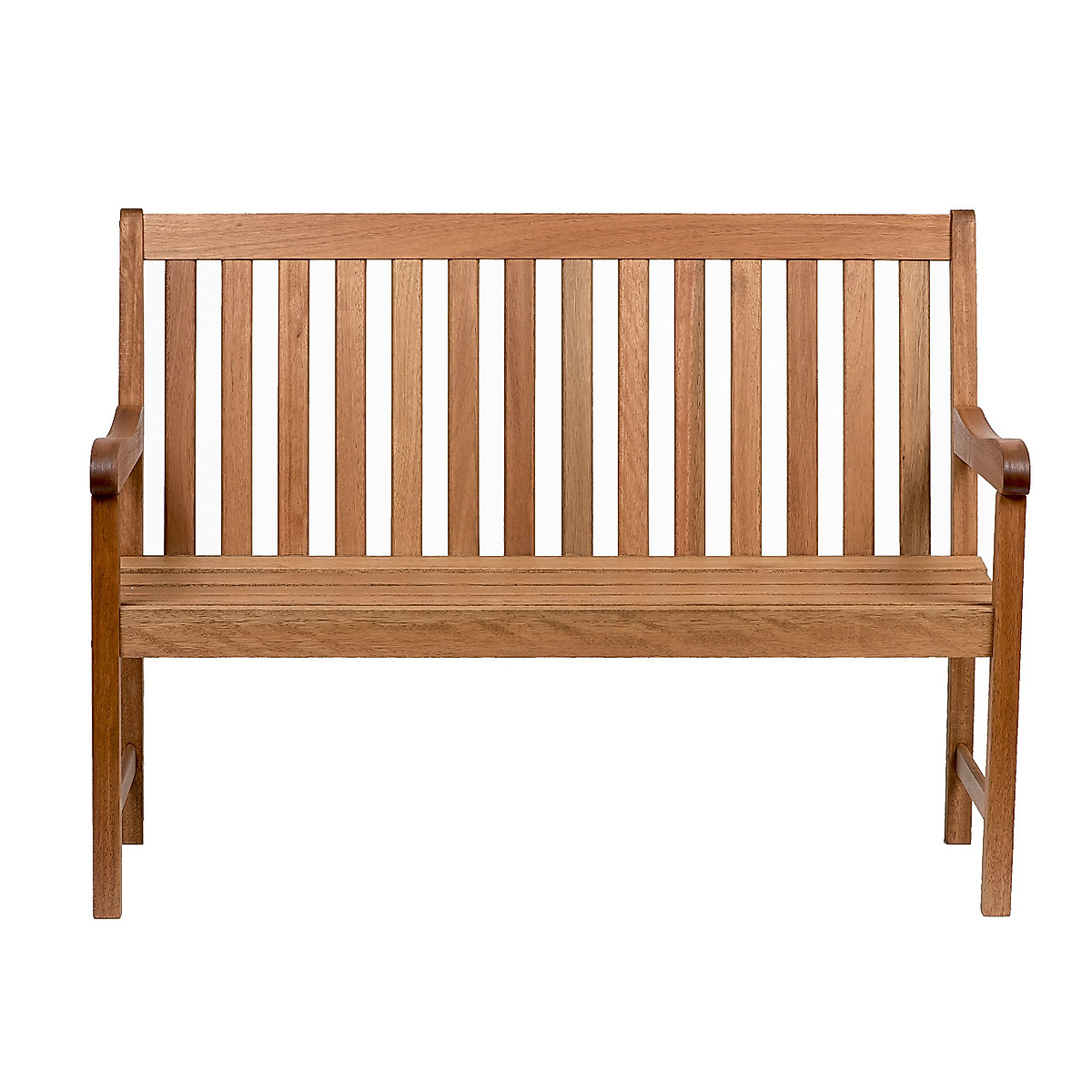 Amazonia Milano 4-Feet Patio Bench | Eucalyptus Wood | Ideal for Outdoors and Indoors, Light Brown