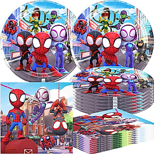 GYSIXGAOSU 40pcs Spidey and His Amazing Friends Party Supplies include 20 plates, 20 napkins for the Spidey birthday party Decoration
