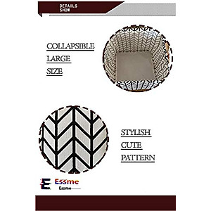 ESSME 3pack Square Storage Bin,Cotton Fabric Laundry Baskets,Collapsible Waterproof Toy Storage Bin with Handles for Family Storage,Shelf Baskets (Black arrows)