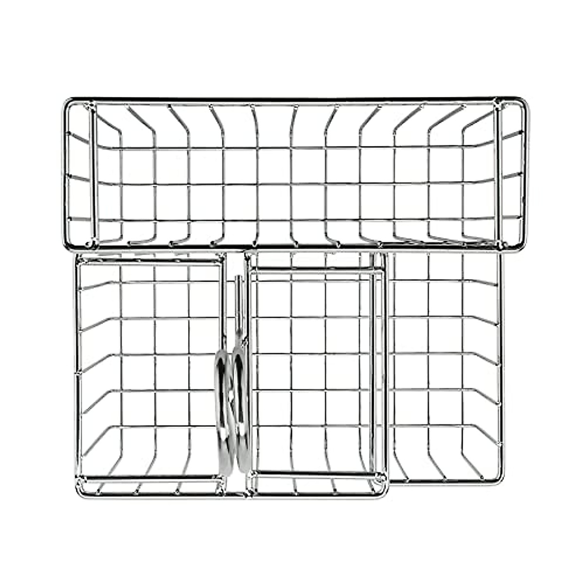 G.E.T. 4-21699 Chrome Four Compartment Condiment Caddy Metal Specialty Servingware Collection, 8" x 7" x 9" Tall, Chrome