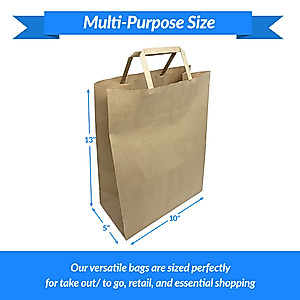 Reli. 110 Pack | 10"x5"x13" | Brown Paper Bags w/Handles | Ideal for Gift Bags, Shopping Bags, Retail/Merchandise Bags | Grocery Bags, To Go/Take Out Bags with Flat Handles