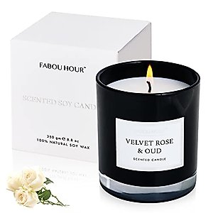 JINZAIYUAN Velvet Rose Oud Candles for Home Scented, 8.8oz Large Scented Candles for Women & Man, Natural Soy Wax Jar Candle Gifts for Birthday Christmas, 45H Long Burning Candle
