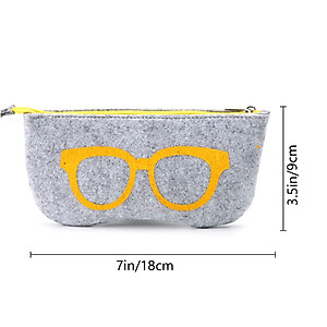 Soleebee 4 Pack Portable Eyeglasses Bag Case Soft Felt Zipper Glasses Purse Bag Makeup Storage Pouch