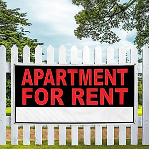 Vinyl Banner Multiple Sizes Apartment for Rent Business A Business Outdoor Weatherproof Industrial Yard Signs Red 4 Grommets 24x36Inches