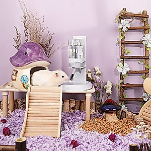 Marchul Hamster Water Bottle for Glass Tank, No Drip Guinea Pig Water Bottle with Stand/Holder Adjustable, Leak-Proof Small Animal Water Bottles for Hamsters/Gerbils/Rats/Hedgehogs (4oz, White)