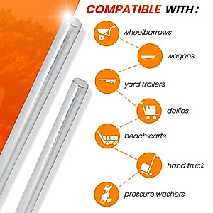 AR-PRO (2-Pack) 5/8” x 36” Zinc Plated Steel Rods Designed for Use as an Axle Shaft on Hand Trucks Dollies Wagons 4005BC Wheelbarrows