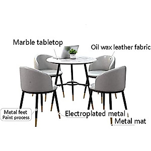Kitchen Table Set, Conference Reception Room Coffee Table with Chair, Tables and Chairs for Tea Shop Bakery Dessert Shop Study Room Office Shopping Mall Conference Room Hall Barber Shop (Color : Gray)
