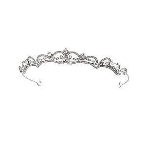 Uongeod Rhinestone Crown Crystal Bridal Tiara Princess Crown Birthday Crown Tiaras and Crowns for Women and Girls-Silver