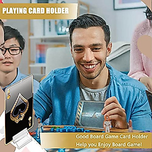 Table Number Place Card Playing Card Holders 60 Pack, Clear Acrylic Business Card Holder Stand for Display Paper Game Piece Pictures Clip Price Board Photos Memos Menus Labels Stand Party, 0.75in