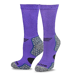 Relaxed Lose Binding Top Viscose Bamboo Bright Colorful Diabetic Crew Socks for Women 6-Pairs (9-11, Bright)