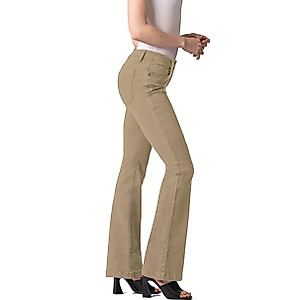 Hybrid & Company Women's Skinny Bootcut Stretch Pant P31699BLX Beige/Khak 18