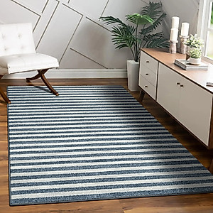 LUXE WEAVERS Daphnes Collection 2800 Navy 5x7 Moroccan Lines Area Rug