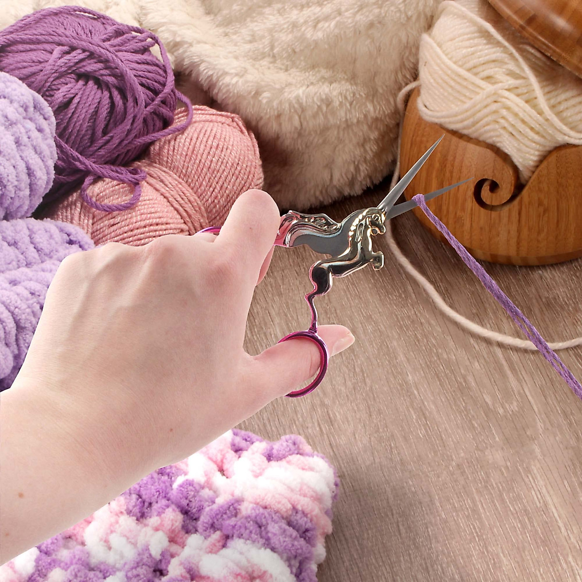 Unicorn Embroidery Craft Stainless Steel Scissors - Gradient - 1 Pair