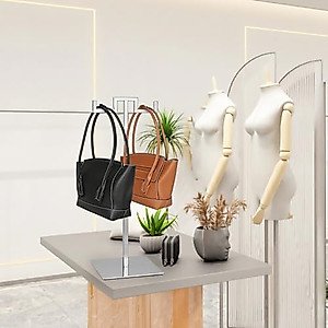 Polmart Tabletop Adjustable Double Hook Handbag Purse Display Stand