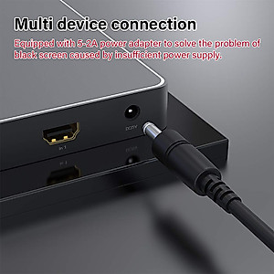 KLKE 4K HDMI Switch KLKE 6x1 Audio Extractor 6 Port HDMI Switcher Box with Remote HDMI Multi Ports Switch 6 in 1 Out Supports Optical Toslink 3.5mm Audio and ARC