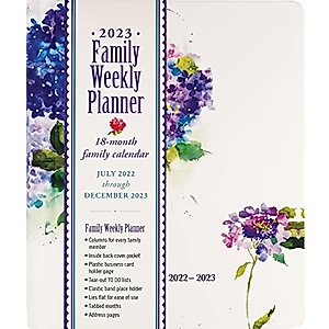 2023 Hydrangeas Family Weekly Planner (18-months, July 2022 - December 2023)