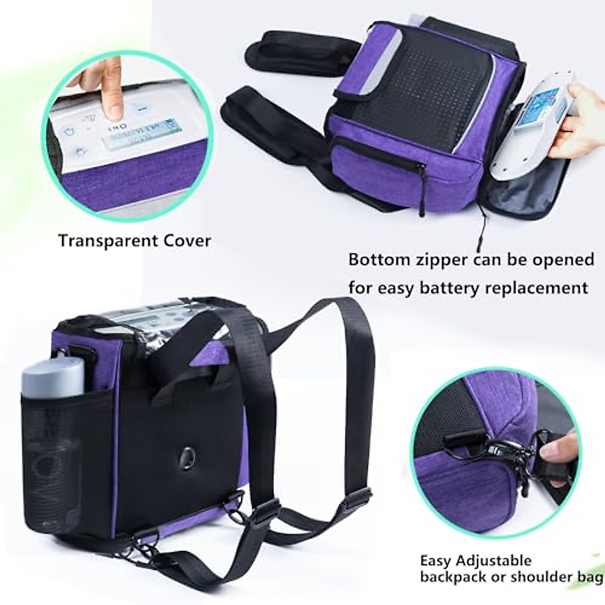 Convertible 2-in-1 Backpack for Portable Oxygen Concentrators, Compatible with Inogen One G3, G5 Oxygen Machines, Accessories Oxygen Backpack with Breathability Mesh