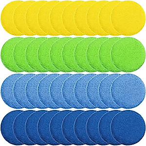 Tallew 50 Pcs Car Wax Microfiber Applicator Pads with Finger Pocket Auto Wash Soft Foam Sponge with Finger Pocket for Cars Buffing Detailing Cleaning (5.12'' Diameter, Yellow Green Blue Dark Blue)