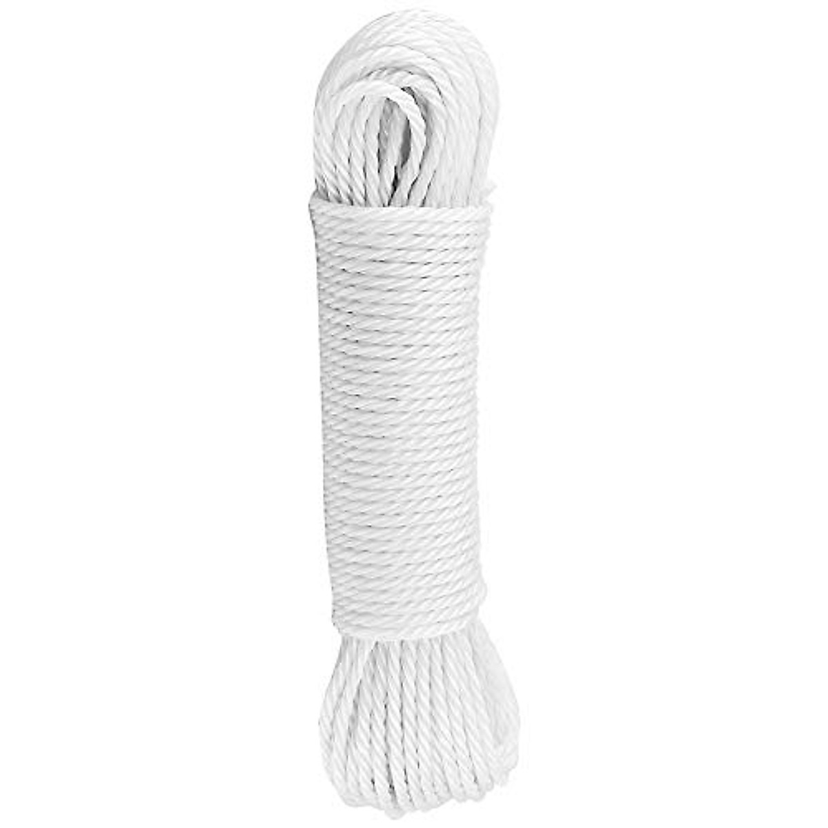 Beufee 20m Clothesline, Camping Clothesline, Durable Travel Clothes Line Rope, Portable Clothes Drying Line Outdoor Climbing Rope for Garden Camping(White)