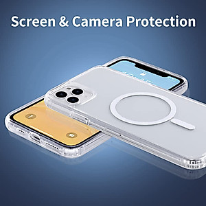 Gyizho Strong Magnetic Clear for iPhone 11 Pro Max Case [Compatible with MagSafe] [Military Grade Drop Tested] Shockproof Protective Slim Thin Phone Cover 6.5 Inch Clear