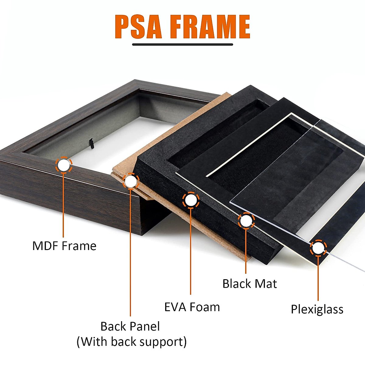 tutata PSA Graded Card Display Frame, Walnut Frame for PSA Card, Sport Card Display Case