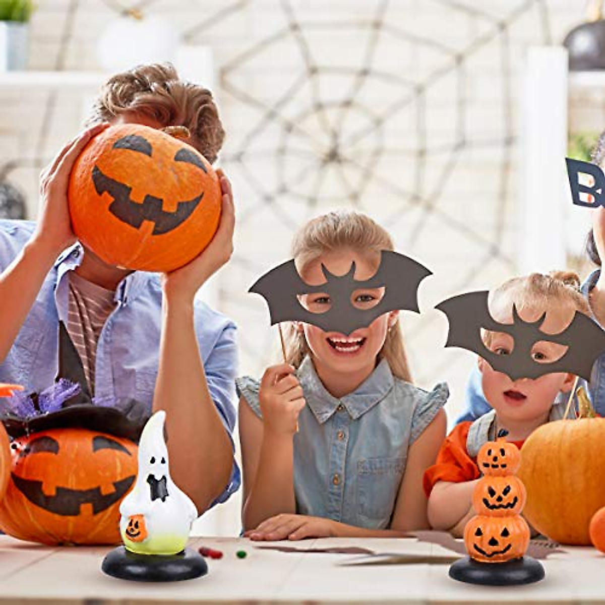 VOSAREA Halloween Mini Pumpkin Doll Decorations Autumn Tabletop Home Desktop Decor for Halloween Party Thanksgiving Autumn