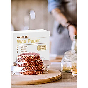 SMARTAKE 6 x 6 Inches Wax Paper, 1000 Pcs Non-Stick Hamburger Patty Paper, Square Sandwich Separators Wrap Paper, for Lunch, Restaurants, Barbecues, Picnics, Parties, Barbecue, White